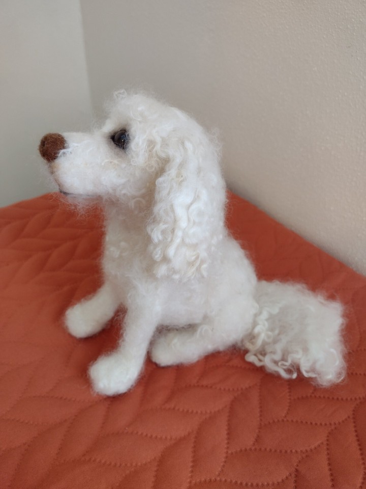 Handmade Needle Felted Poodle Puppy Dog, 8 1/2 inches tall. | eBay