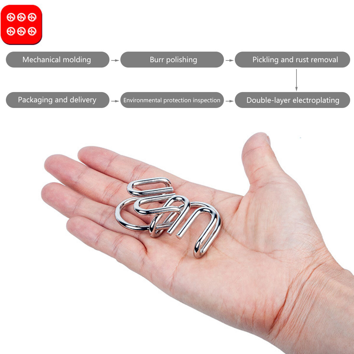 24pcs Metal Wire Puzzle Set Logical Thinking Link Unlock Interlock Toys ...