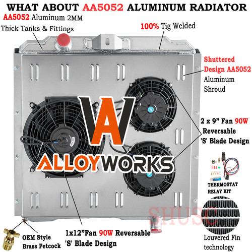 3~Row Radiator+Shroud Fan For 02-04 Hummer H1 2006 6.6L 92-01 AM ...