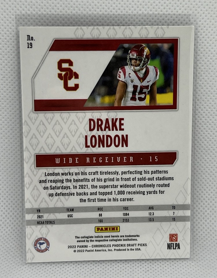 2022 Chronicles Phoenix Draft Picks Drake London Rookie RC #19 Falcons ...