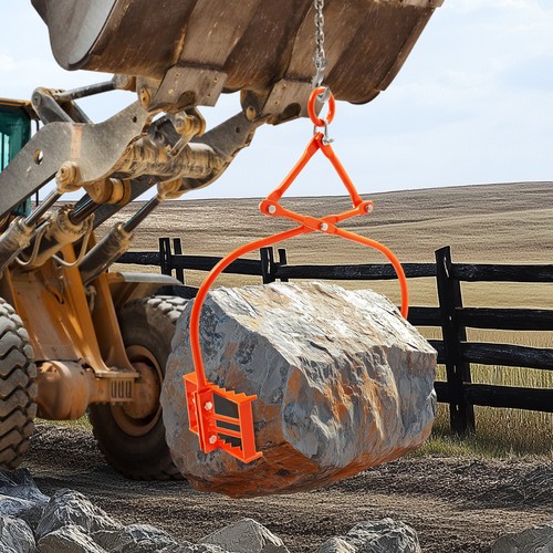 VEVOR 24in Stone Lifting Tongs 2 Claw Steel Rock Tongs Swivel Log ...