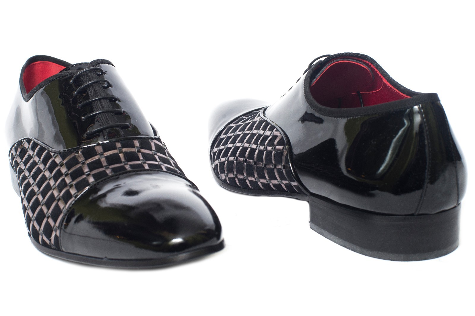 Giovanni Conti 3281-03 Italian black patent and suede lace up shoes ...