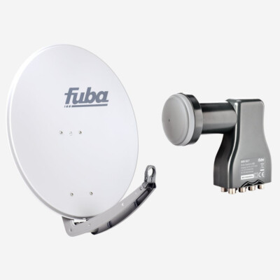 Fuba 80cm Satellitenschüssel hellgrau Set Octo LNB 8 Teilnehmer (HDTV ...