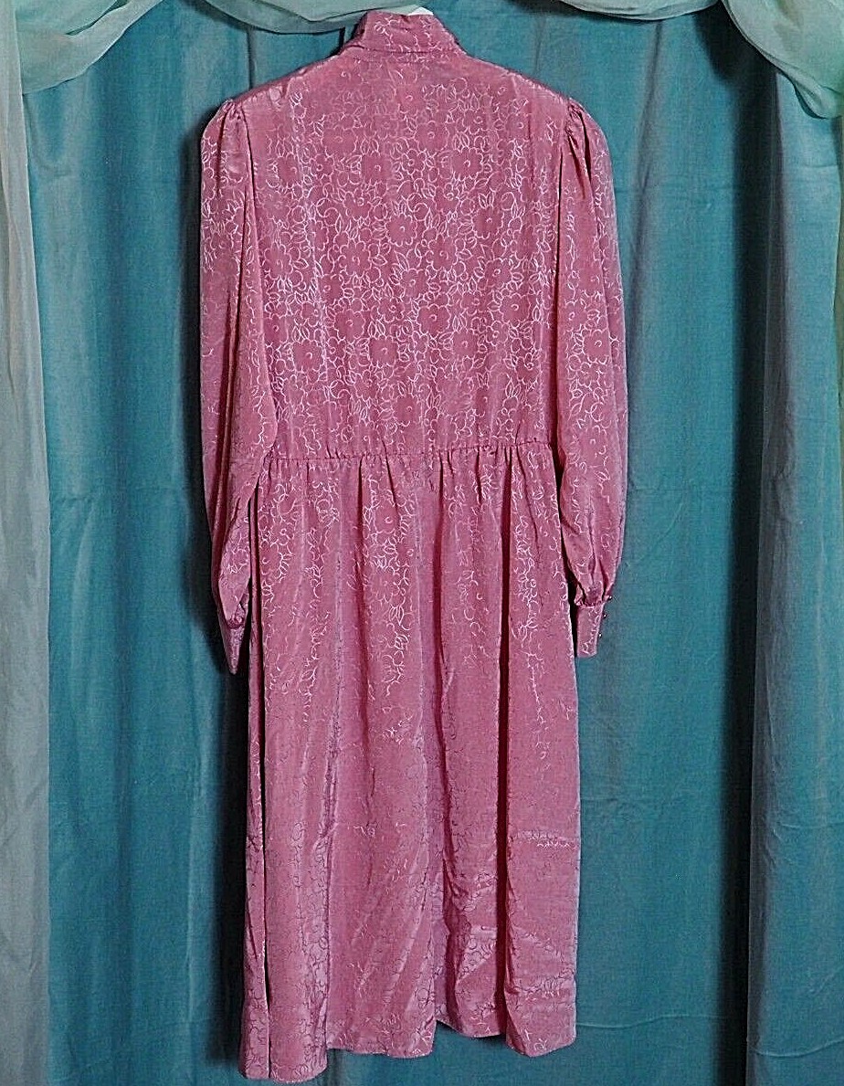 VTG 70s LTD Roberta Pink Floral Button High Collar Se… - Gem