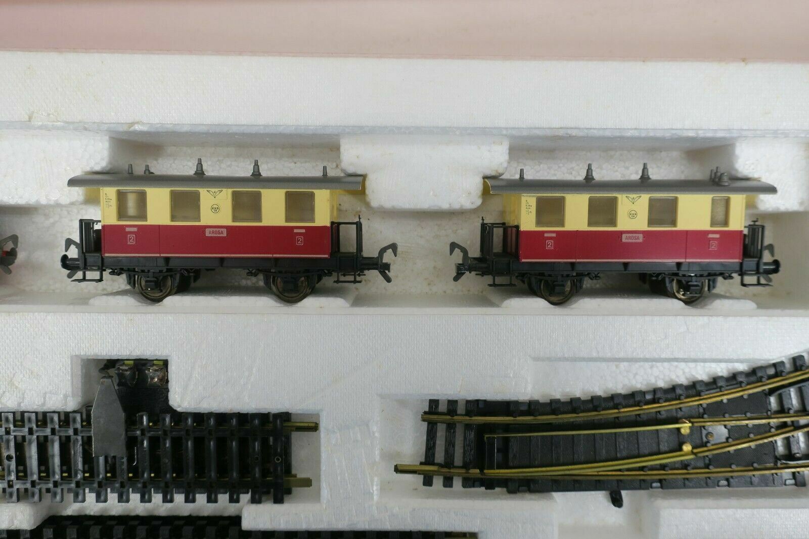 Vintage Fleischmann 6375 HO Scale Train Set Locomotive 2 Cars Complete ...