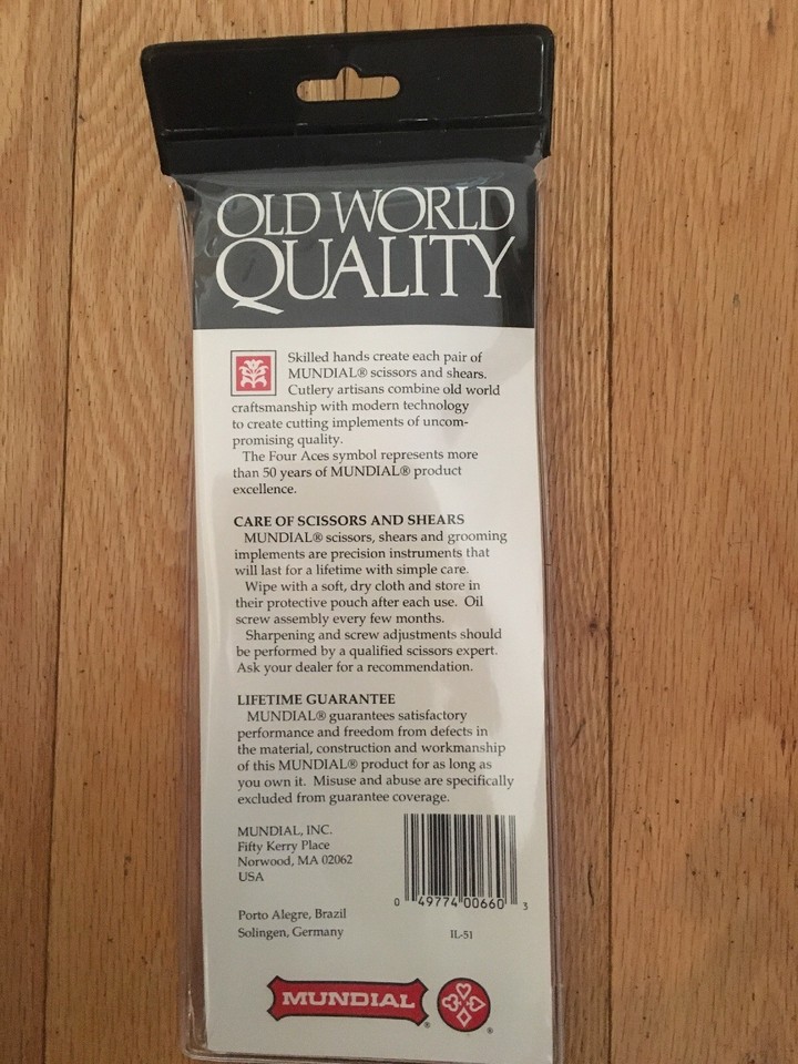 MUNDIAL Dressmaker Knife Edge 660 Scissors - 8" Stainless- New in ...