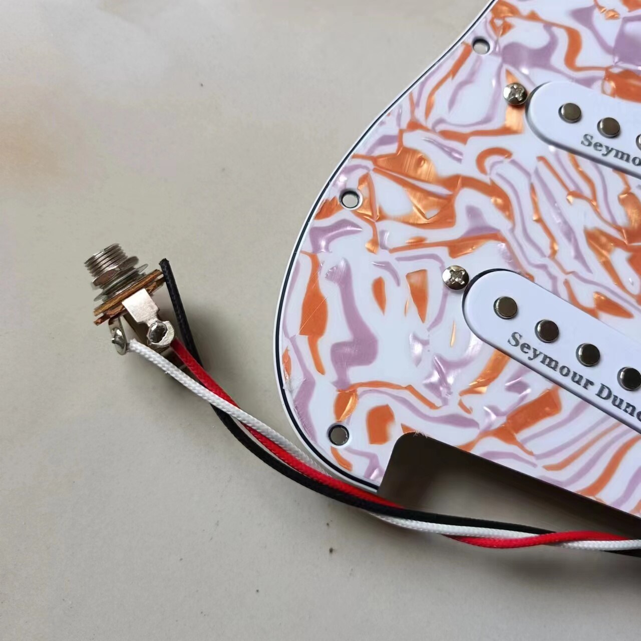 Prewired SSS Guitar Pickguard 7 Way Switch Pickups Copper Pots Wiring ...