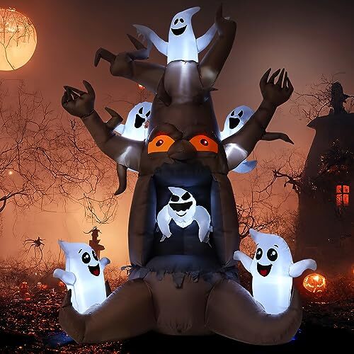 8 FT Halloween Inflatable Dead Tree Outdoor Decorations Blow Up Yard ...