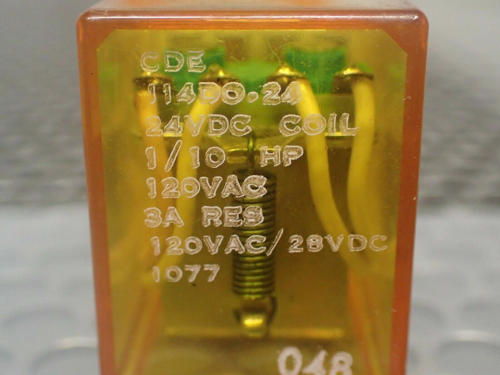 CDE 114D0-24 Relays 24VDC 1/10HP 120VAC New No Box (Lot of 3) | eBay