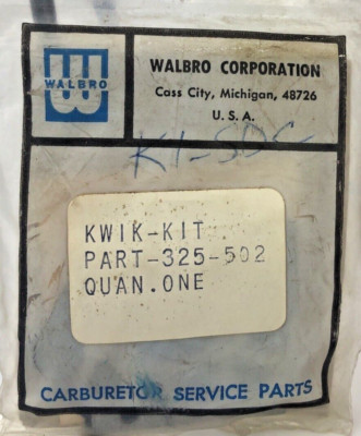Genuine Walbro NOS Kwik-Kit 325-502 Carburetor Repair Kit NIP | eBay