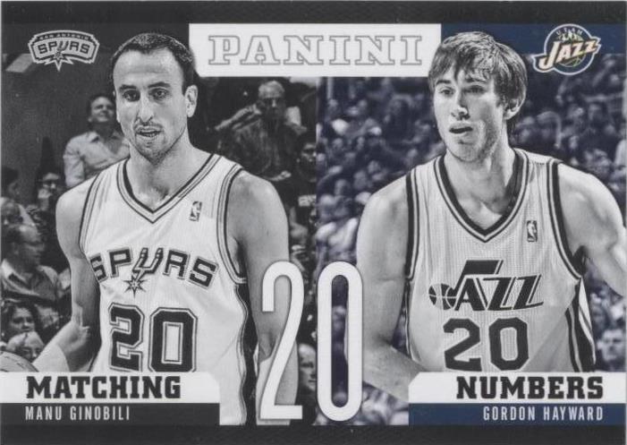 2012-13 Panini - Matching Numbers Gordon Hayward, Manu Ginobili #13 for ...