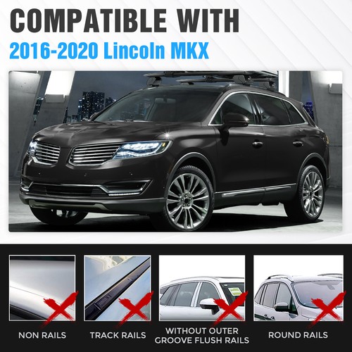 Lockable&Adjustable Roof Top Rack Bars Cargo 350 LBS For Lincoln MKX ...