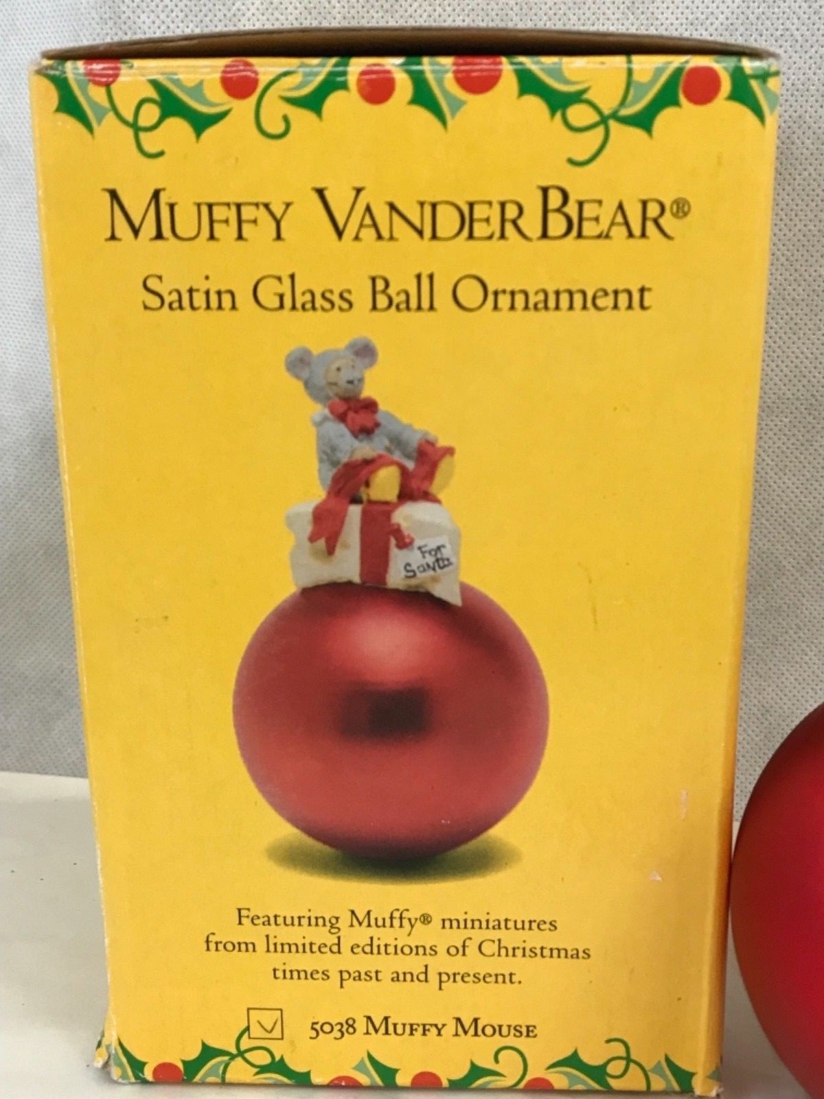 Muffy Vander Bear MUFFY MOUSE Red Satin Glass Ball Ornament Collectible ...