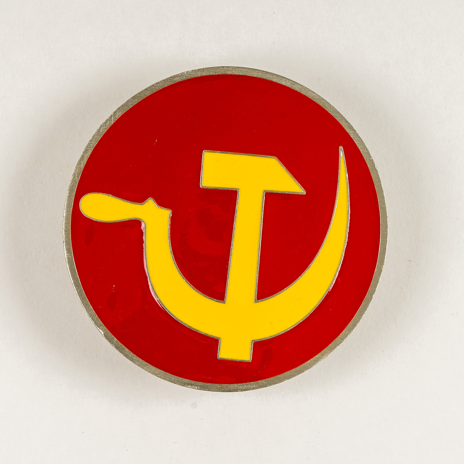 Hammer & Sickle Round Pewter Belt Buckle Red Yellow G… - Gem