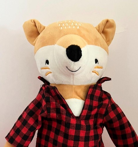 Marmalade Theodore Fox Plush Figural Throw Pillow Red Black Buffalo ...