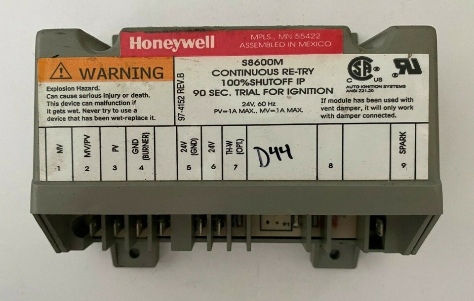 Honeywell S8600M1005 Furnace Ignition Control Module S8600M #D44 | eBay