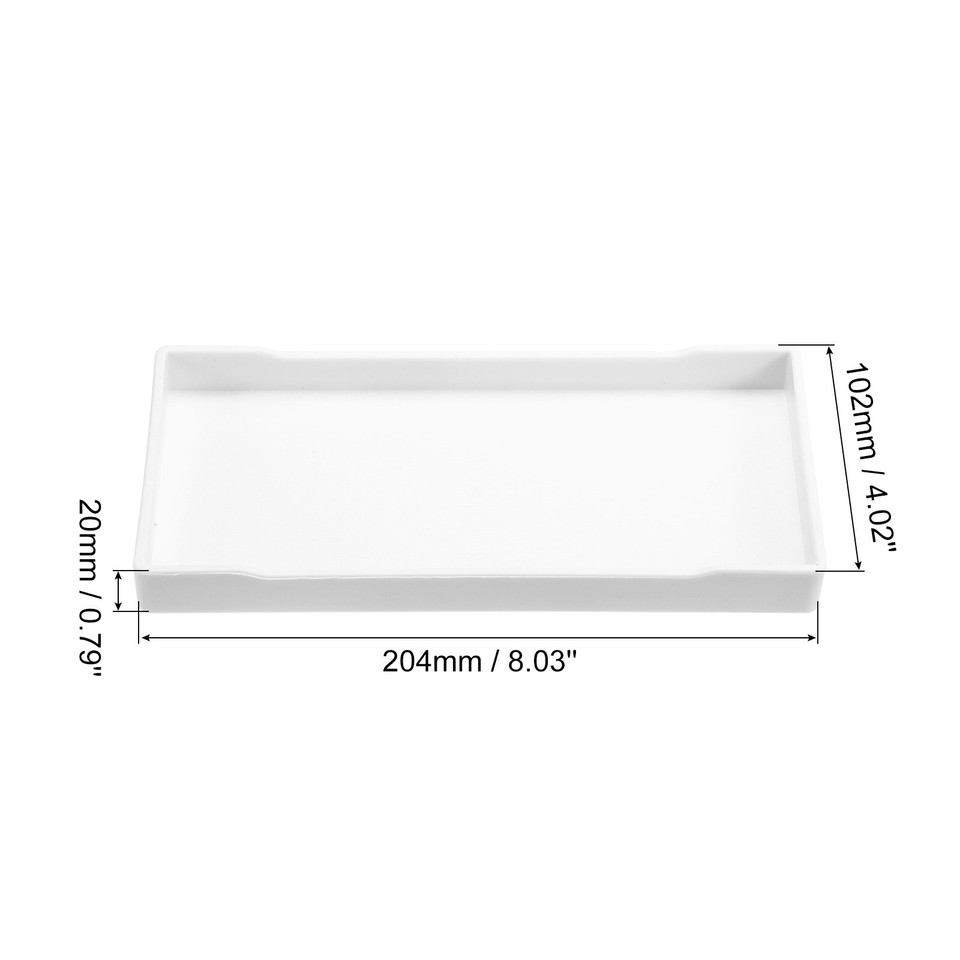 4" x 8" Small White Mini Tray Plastic Rectangular Wooden Serving Trays ...