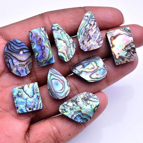 9 Pcs Natural Abalone Shells Rainbow Fire 15.79mm-23.80mm Cabochon ...