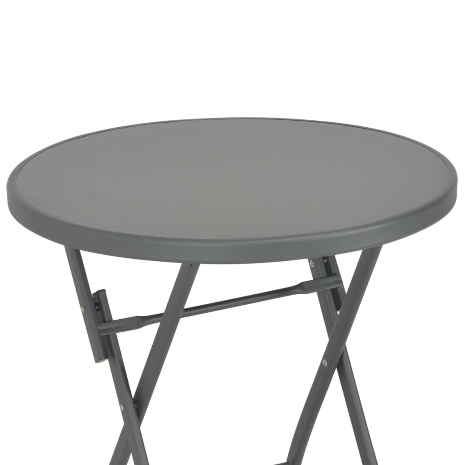 Folding Bistro Table Grey 60x70 Glass and Steel K2Q6 | eBay Australia