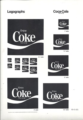 Coke Logographs for Print Ads 10 Diff Sizes 12 X 9 inches | eBay