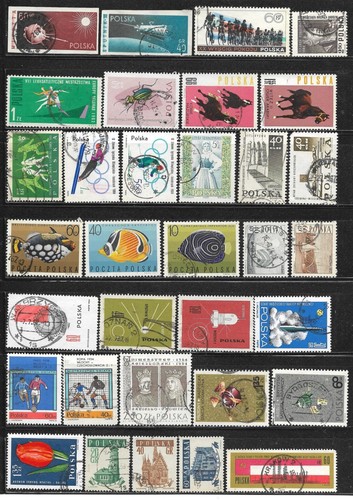 Poland Europe Stamp Packet Lot of 33 all different Country Collection ...