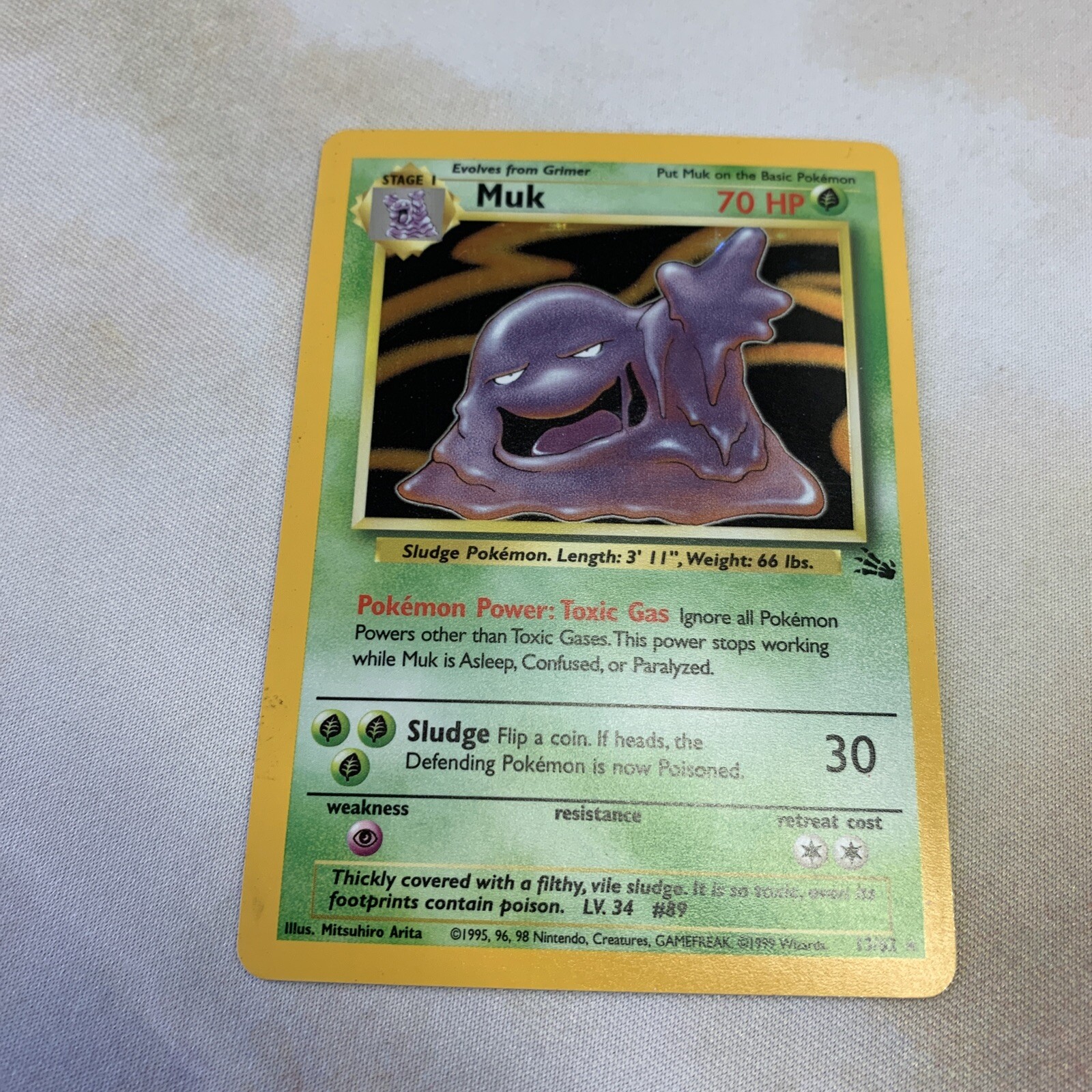 1X Muk - Holo Rare - Vintage 1999 WotC 13/62 Fossil Set Pokemon Card SP ...