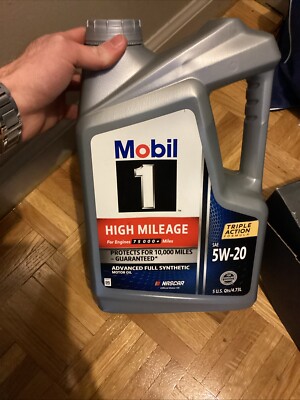 Mobil 1 120768-1 High Mileage Engine Oil 5W20 5 Quart Jug | eBay