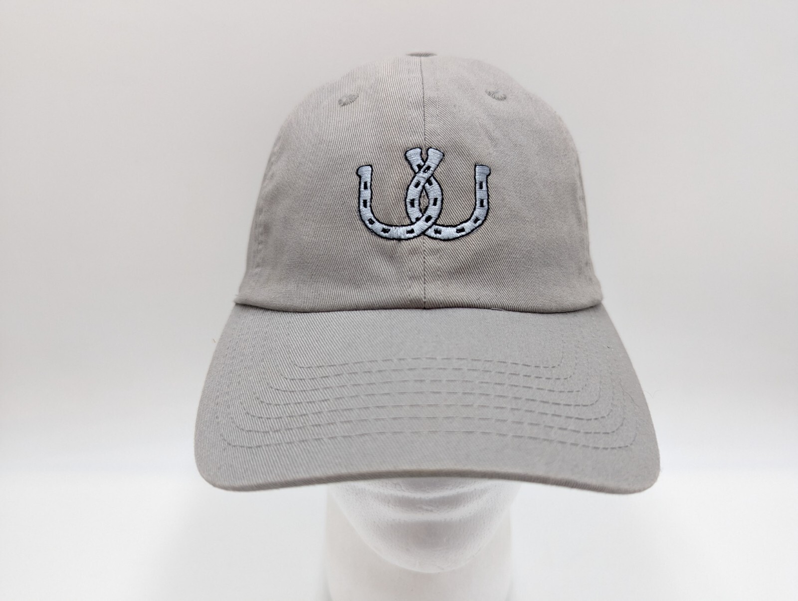 Interlocking Horseshoes Baseball Hat Grey Adjustable Strapback Dad Cap ...