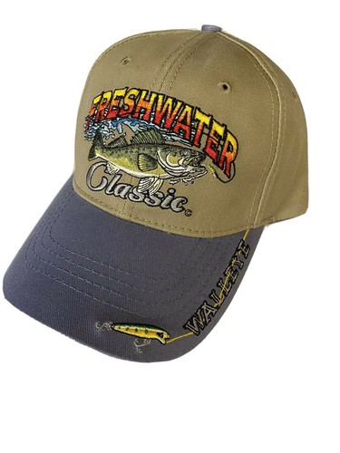 Walleye Fishing Adjustable Fish Hat Baseball Cap Embroidered ~NEW | eBay