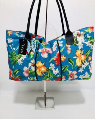 NEW Ives Collection Beach Bag Hawaiian Tropical 🌴 Print Handbag Shopper ...