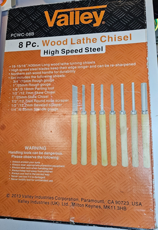 8 Pc. Wood Lathe Chisel Set - High Speed Steel - Never Used | eBay