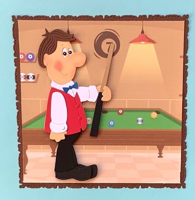 LUXURY HANDMADE BIRTHDAY CARD TOPPER..MAN PLAYING SNOOKER/POOL. A | eBay UK