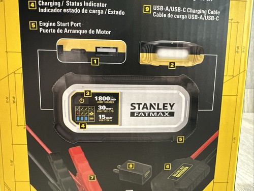 Stanley FATMAX LJ18F | 1800 Amp Lithium Jump Starter & USB Power Bank ...