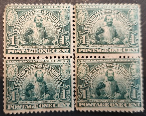 1¢ US stamp NH (Scott #328 block of 4) 1907 Jamestown Exposition | eBay