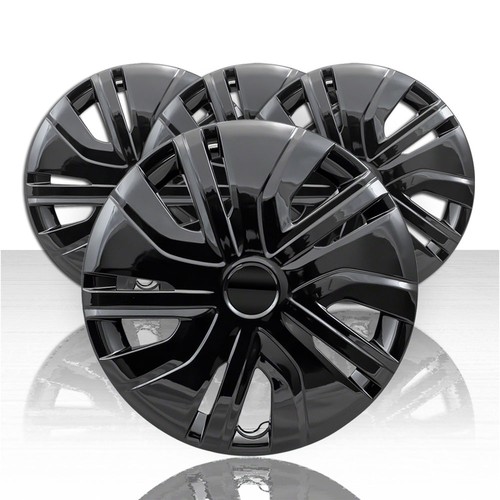 14" Set of 4 Black Wheel Covers Snap On Full Hub Caps fit R14 Tire ...