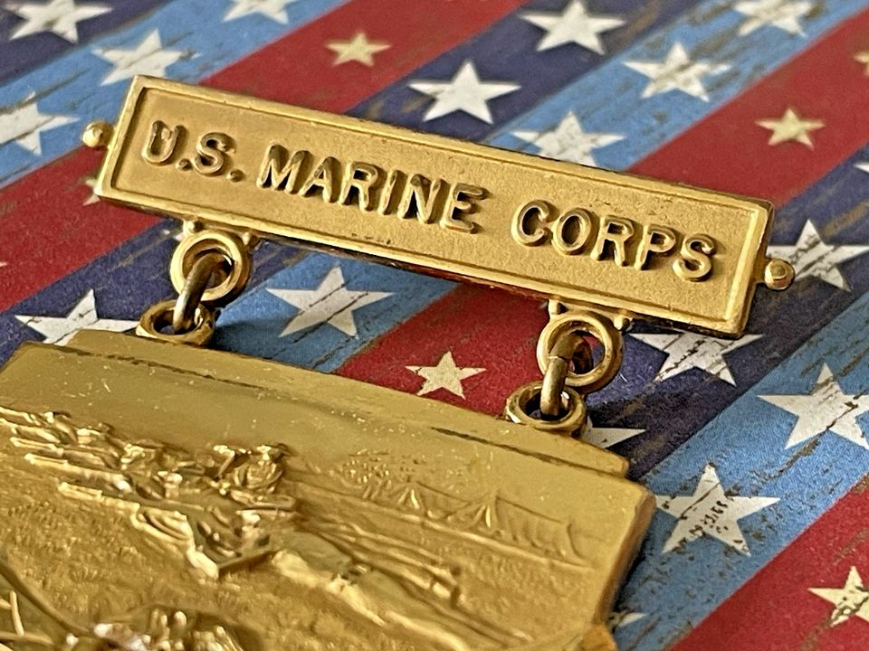 RARE VINTAGE USMC INTER DIVISION 10K GOLD RIFLE SHOOTING EIC ...