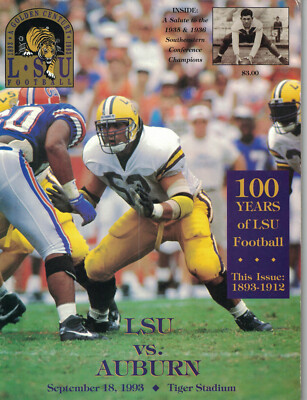 Sept 18 1993 LSU v Auburn Tiger Std 100 Years of Tiger Football Issue ...