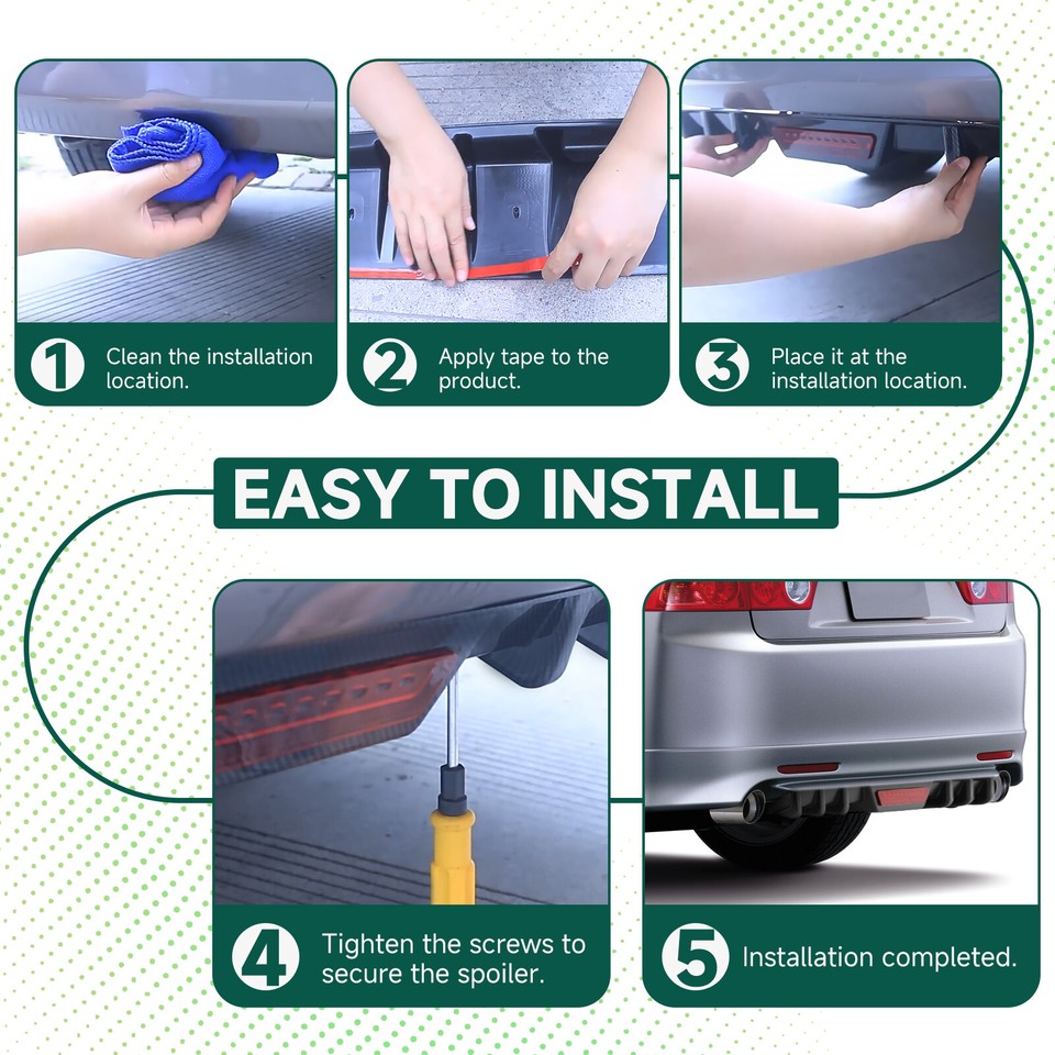 Car Rear Bumper Diffuser Lip Spoiler Splitter Body For Dodge Avenger ...