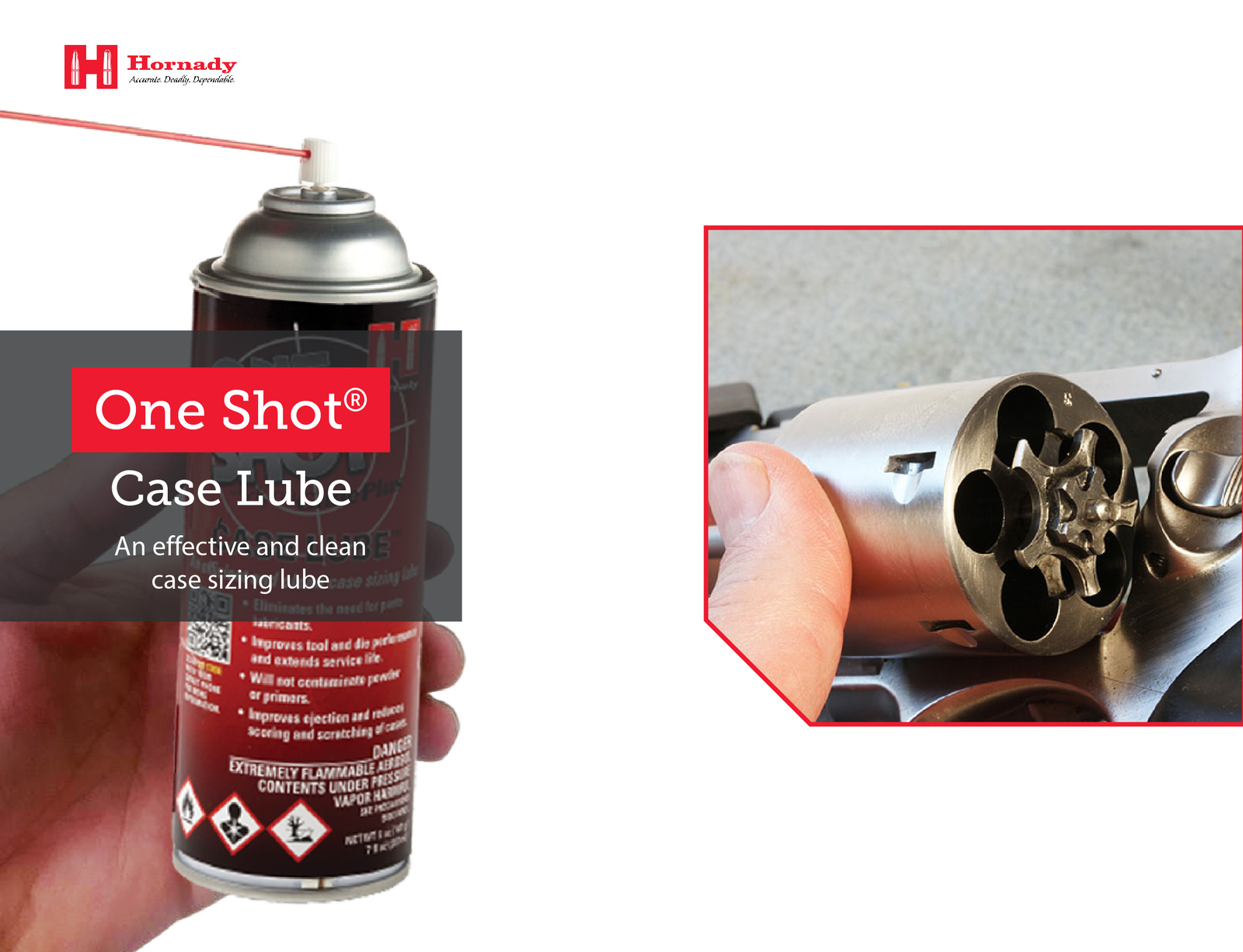 Hornady One Shot Case Lube, 5 oz - Aerosol Dry Lube, With DynaGlide ...