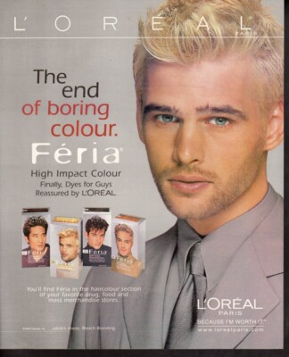 print ad advertisement Hair LOREAL Feria Dyes for Guys Jakob's shade ...