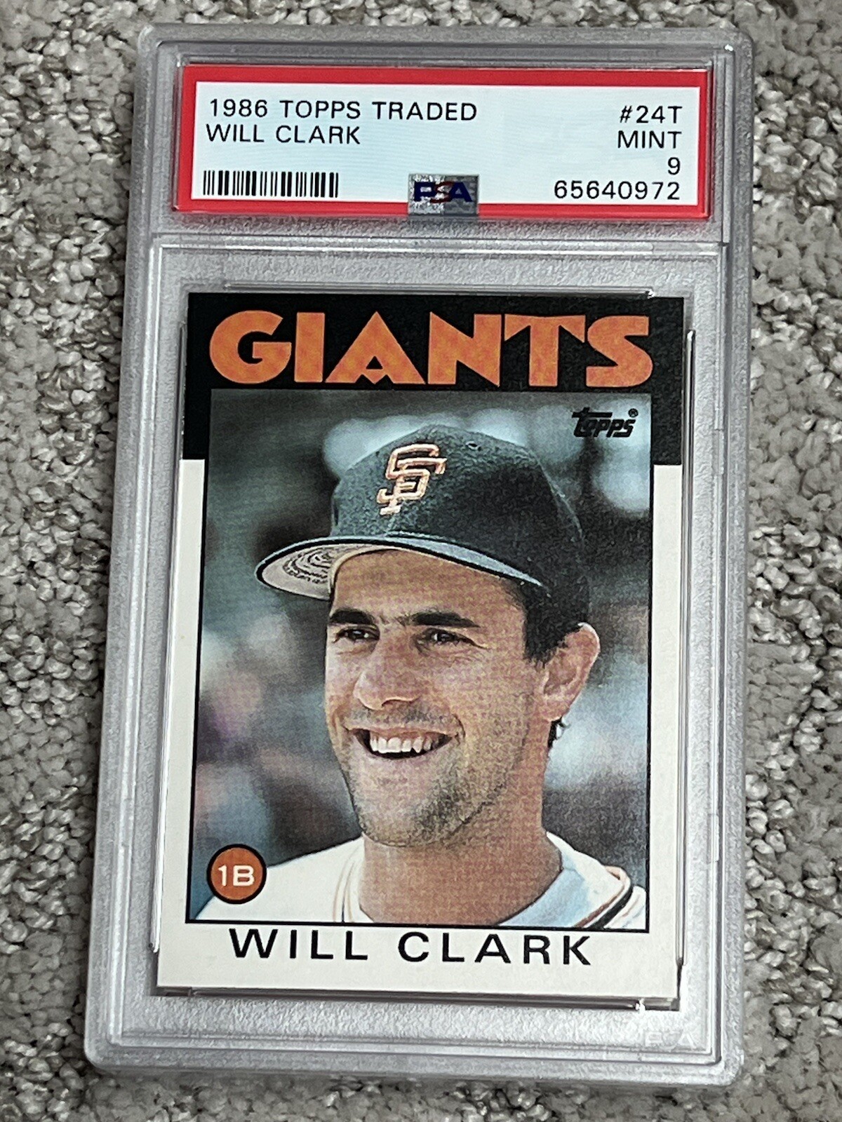 PSA 9 MINT BASEBALL CARD 1986 TOPPS TRADED ROOKIE WILL CLARK SF GIANTS ...