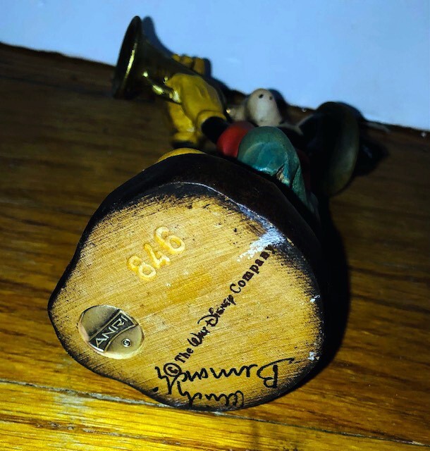 ANRI 6” Disney Goofy With Trumpet Horn Woodcarving Vintage Rare Signed ...