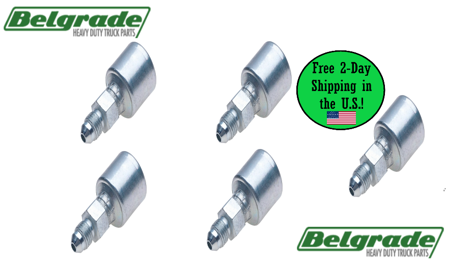 5pk of Gates 6G-6MJ-G25165-0606 37° Male Flare Hydraulic Hose Fitting 9 ...