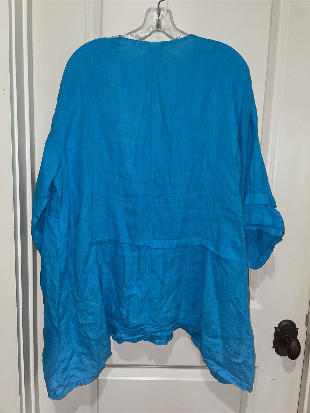 Match Point Turquoise Blue Linen Tunic Top Oversized … - Gem