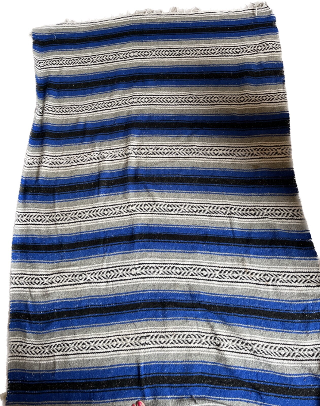 VTG 89X51 in FRINGE STRIPED SERAPE MEXICAN RUG WALL HANGiNG | eBay