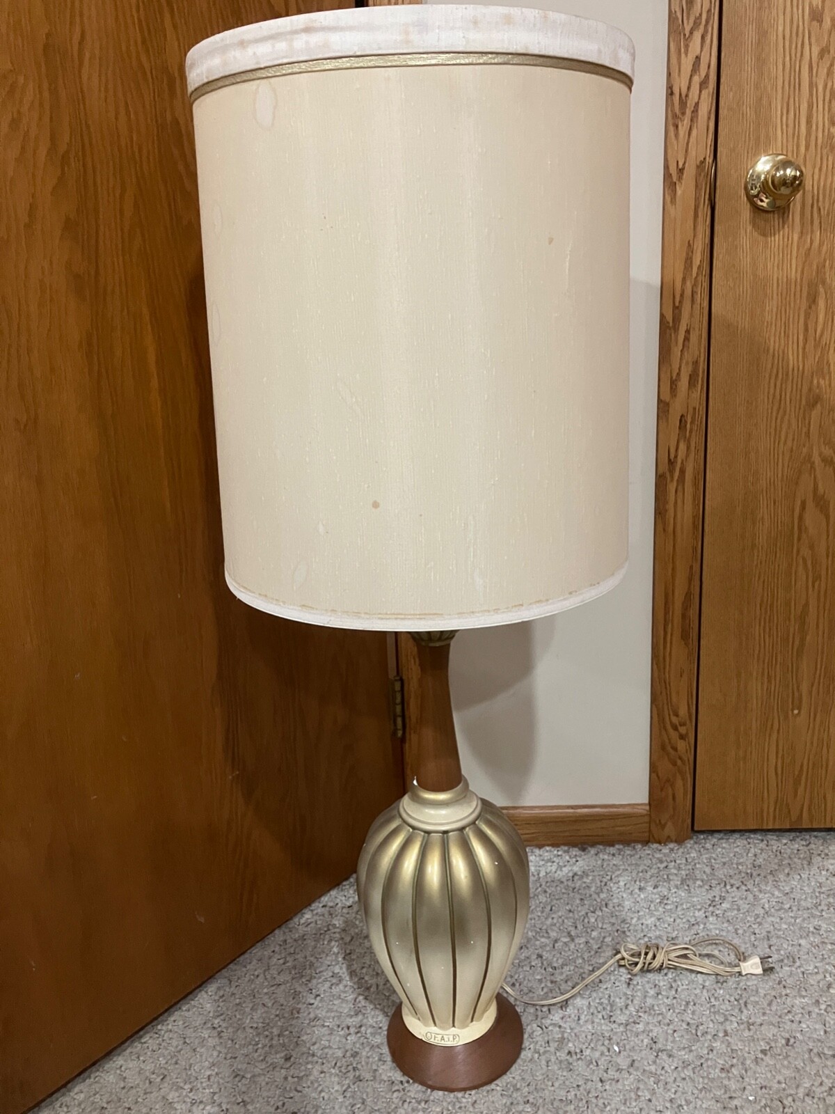 F.A.I.P Vintage Mid Century Modern Atomic FAIP 39" Chalkware Table Lamp ...