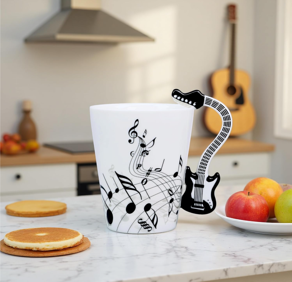 Guitar Coffee Mug Novelty Musician Gift 13.5 oz Guitar Cup for Music ...