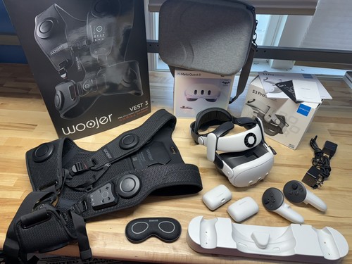 Meta Quest 3 512GB Bundle w/ Woojer Vest 3, BOBOVR S3 Pro, Case, Dock, Extras | eBay