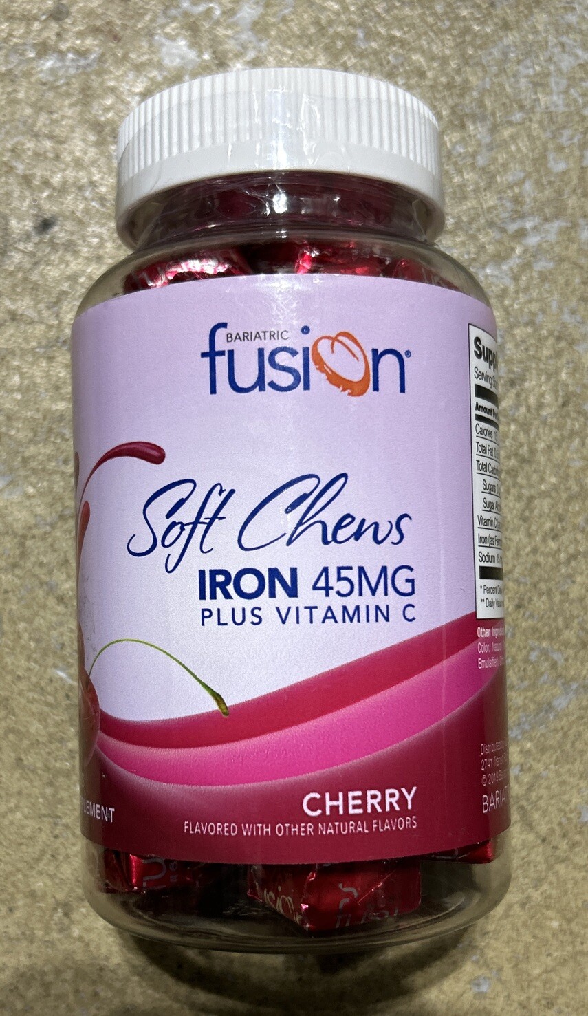 Fusion Lifestyle Iron 45mg Plus Vitamin C Cherry Flavor - 60 Soft Chews ...