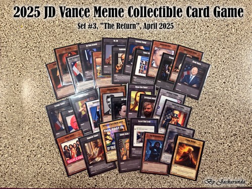2025 JD Vance Meme Collectible Card Game, Set #3, With Sleeves | eBay